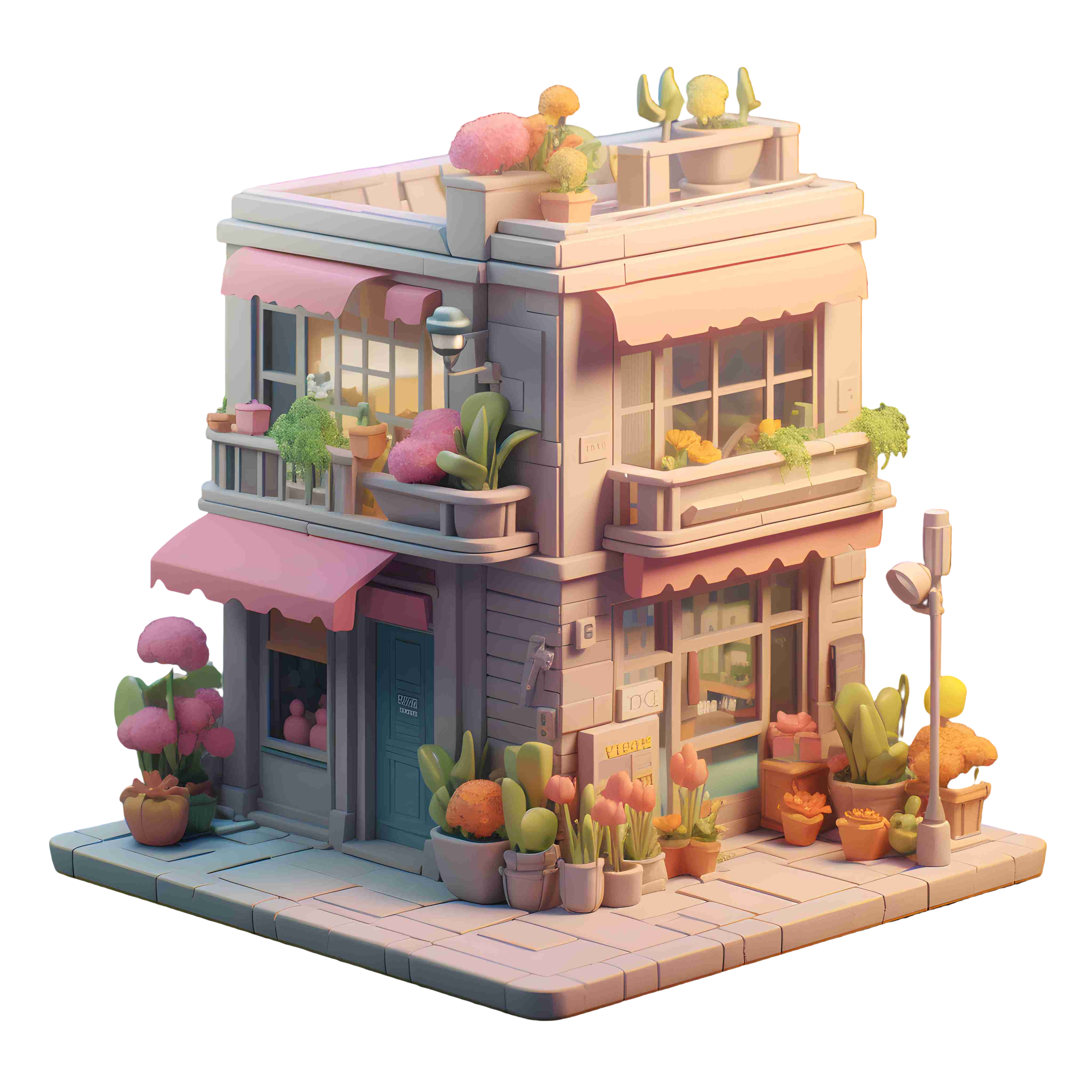 Stunning 3D Flower Shop Model with Transparent Background | PNGCAT