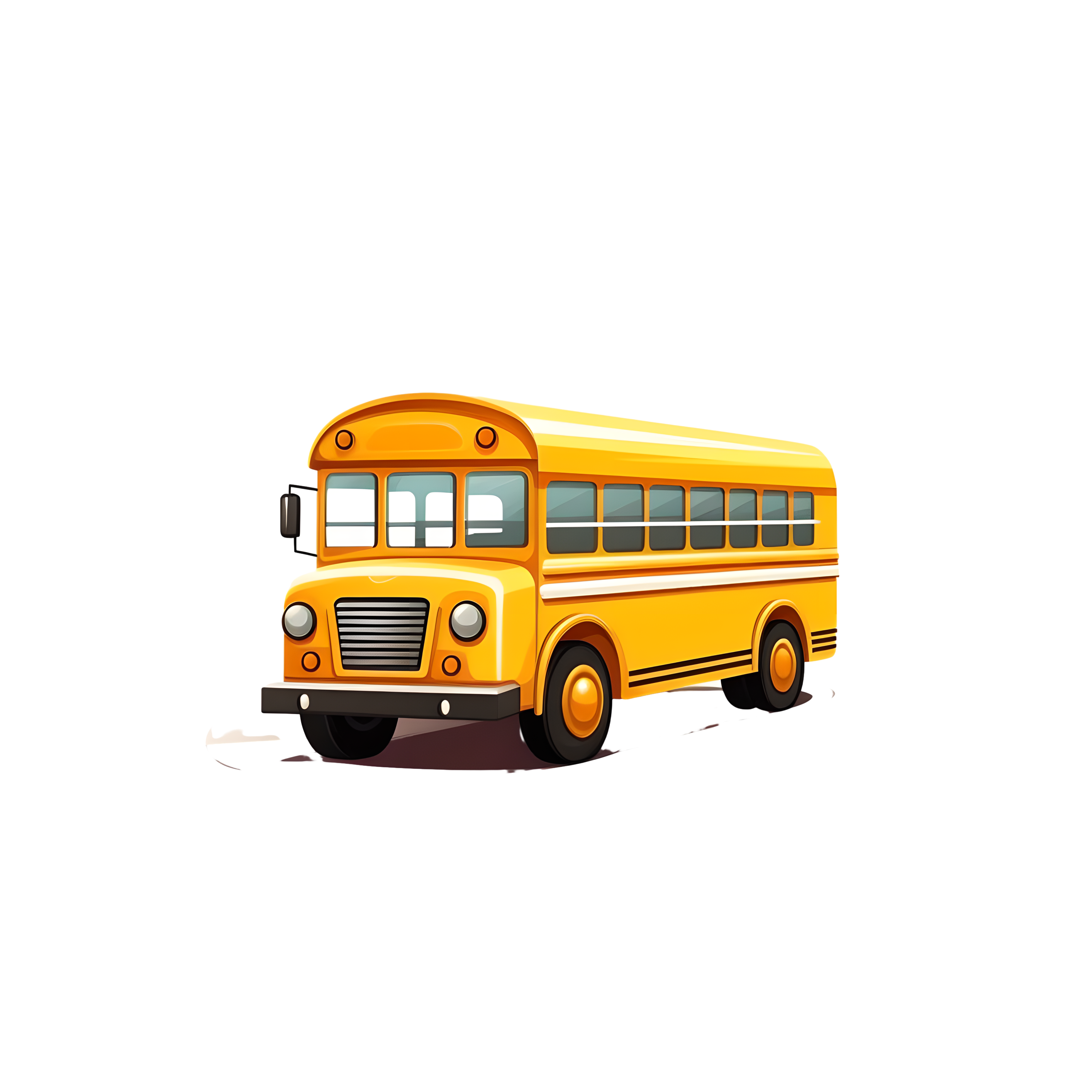 Creative Design of a Yellow School Bus Illustration with Transparent ...