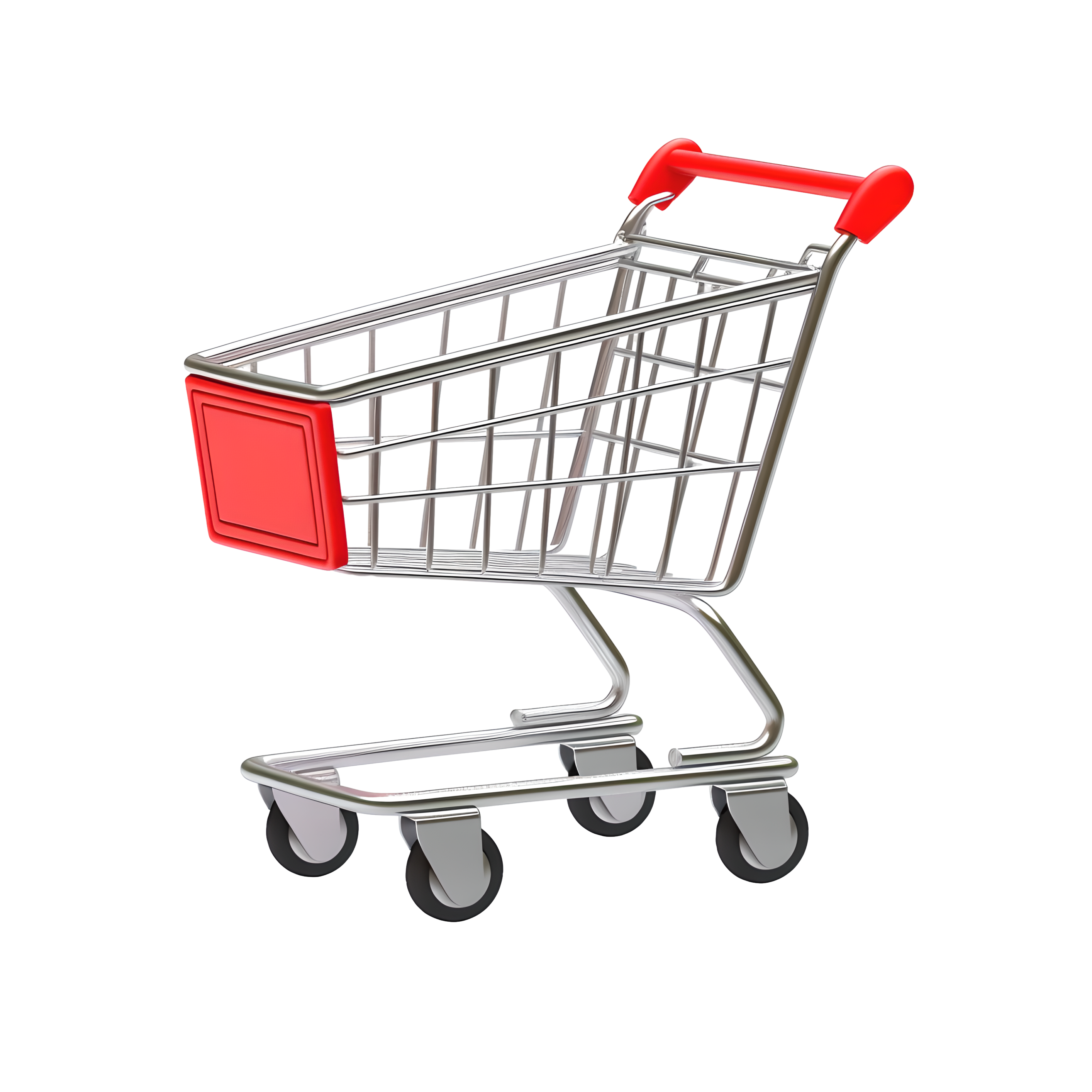 3D Shopping Cart Commercial Illustration with Transparent Background ...