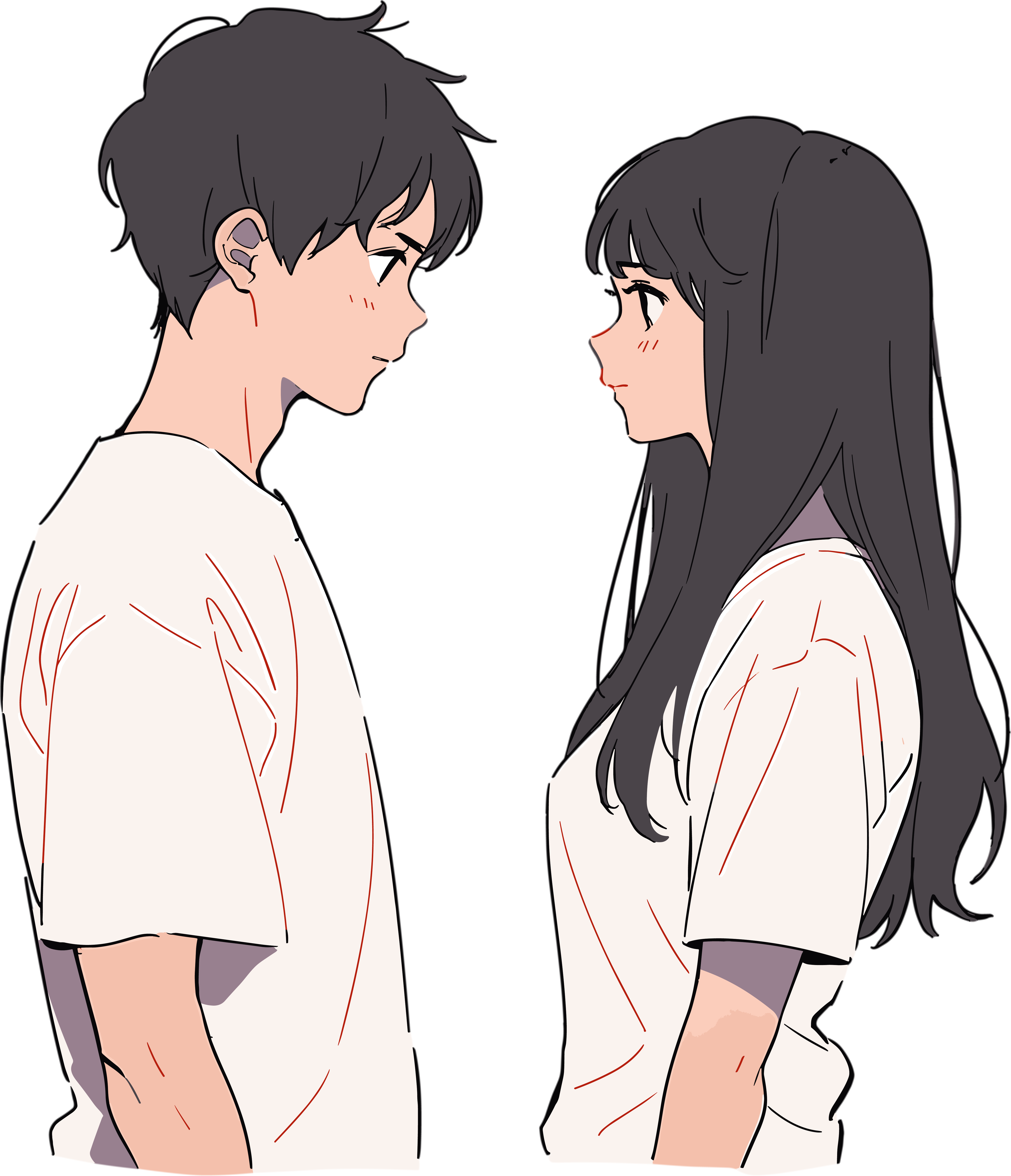 Couple Transparent Background Illustration - Romantic Digital Art | PNGCAT