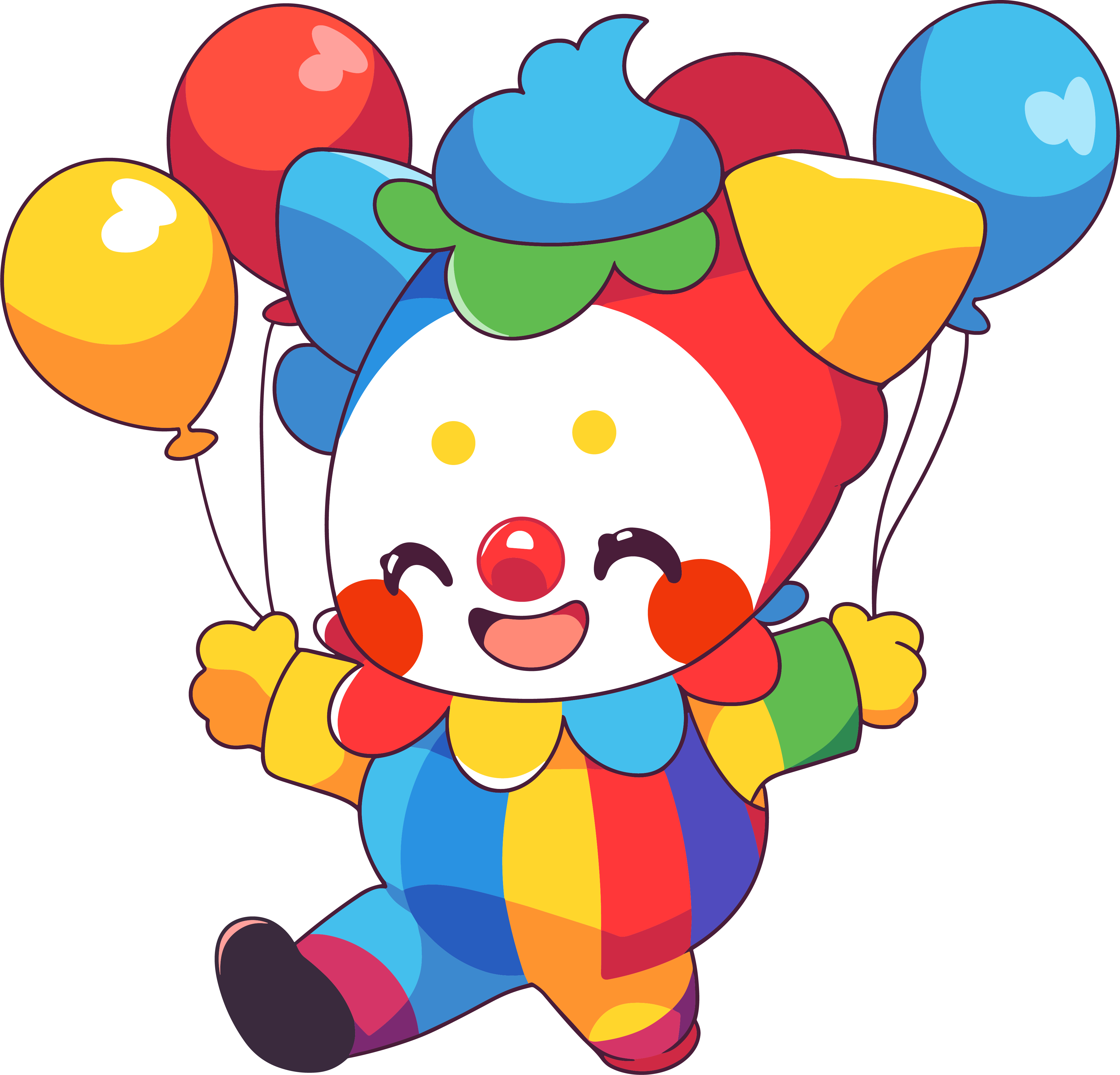 High-Quality Cartoon Clown Transparent Background Material for Creative ...