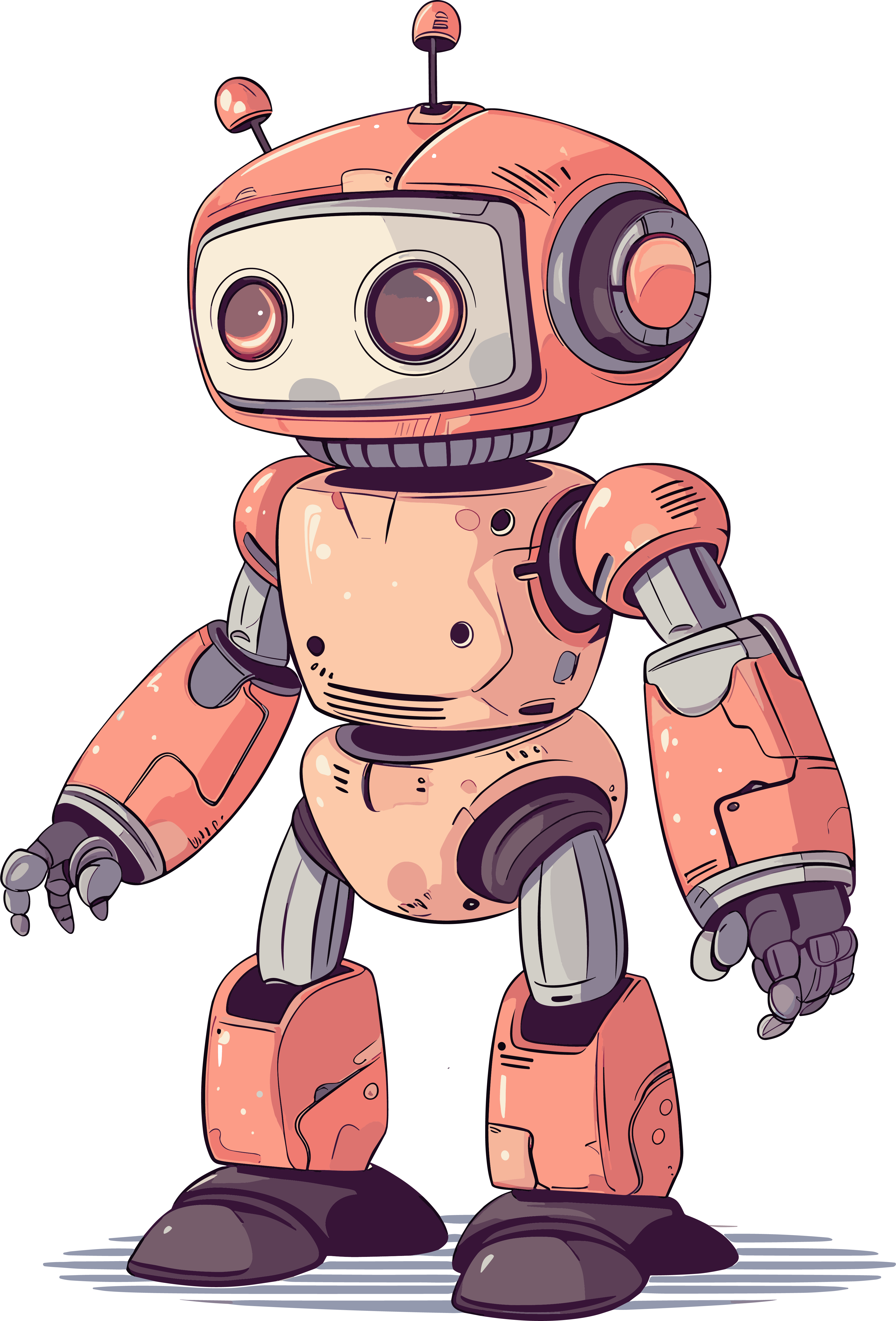 Vibrant Cartoon Robot PNG Illustration for Creative Projects | PNGCAT
