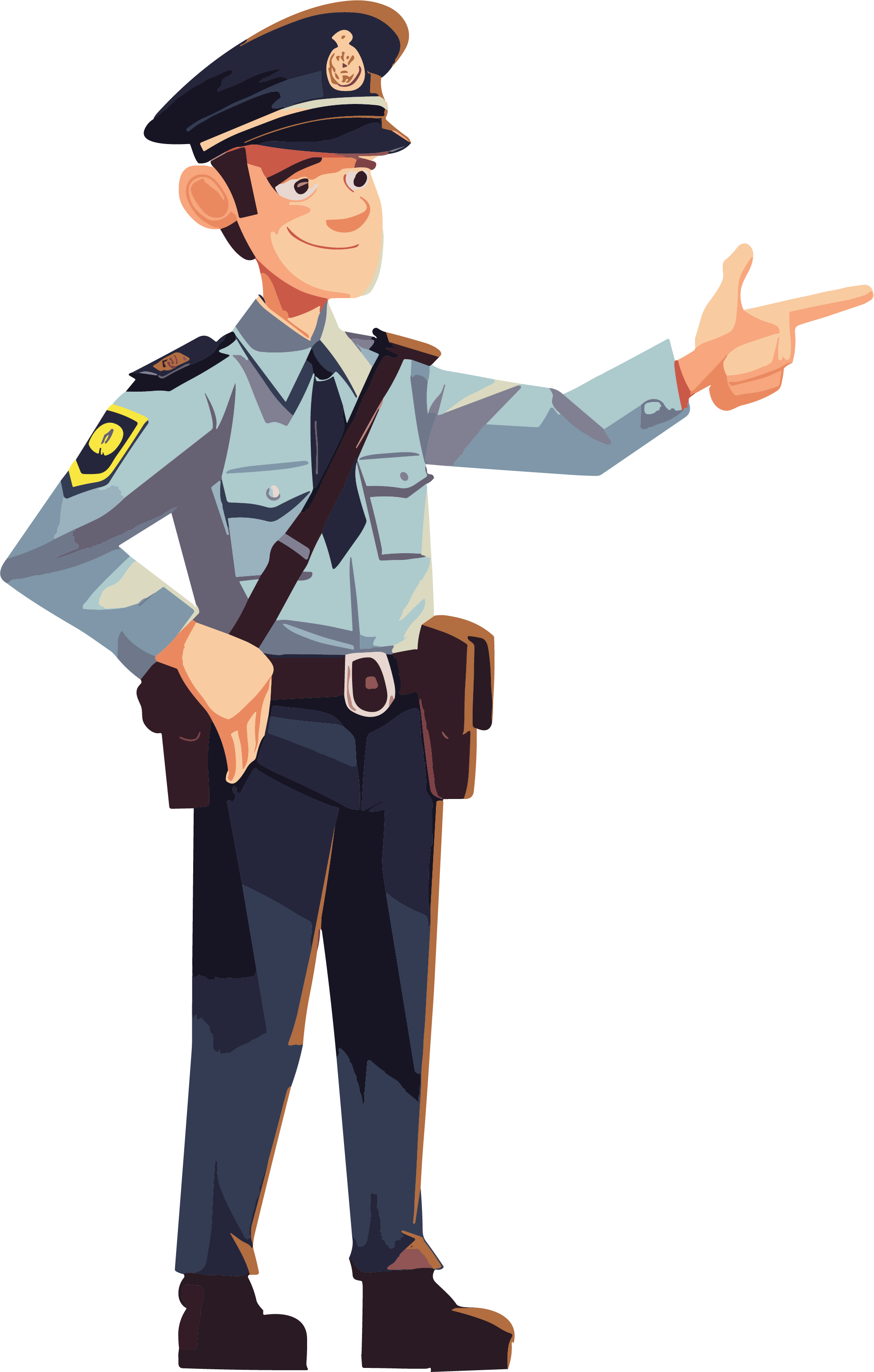 Whimsical Traffic Police Cartoon Illustration | PNGCAT